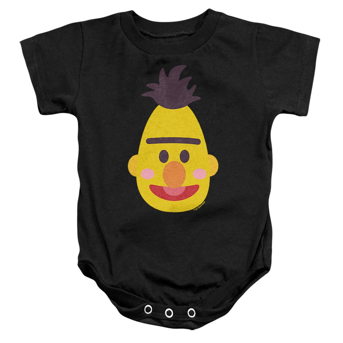 Sesame Street Bert Kawaii Face Unisex Infant Snap Suit for Baby, Black ...