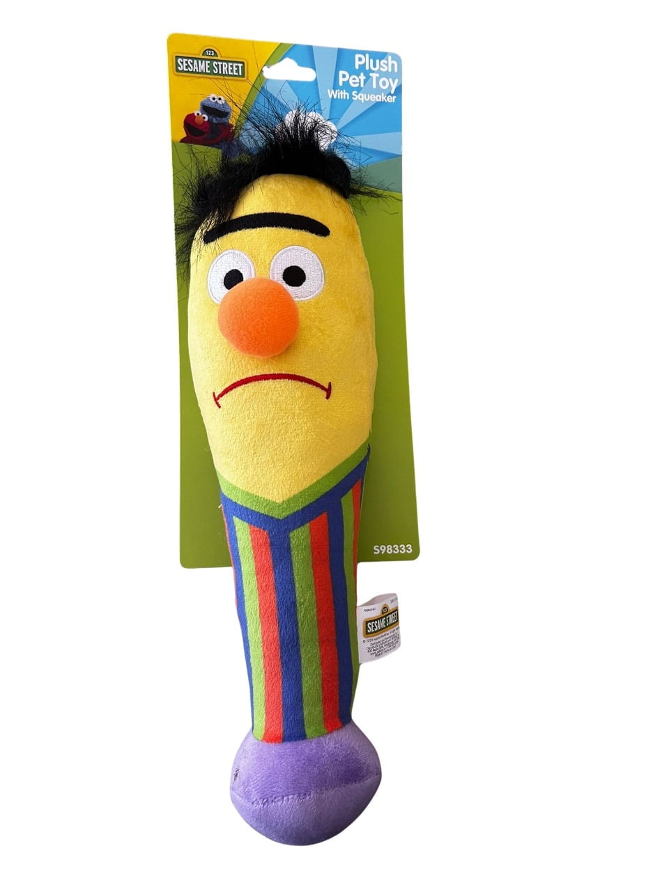 Sesame Street Bert Plush Dog Toy with Squeaker – Soft Pet Toy for ...