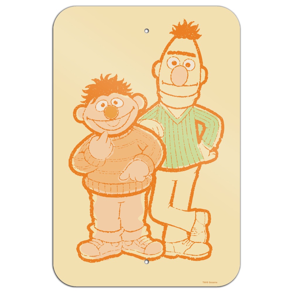 Sesame Street Bert and Ernie Distressed Home Business Office Sign ...