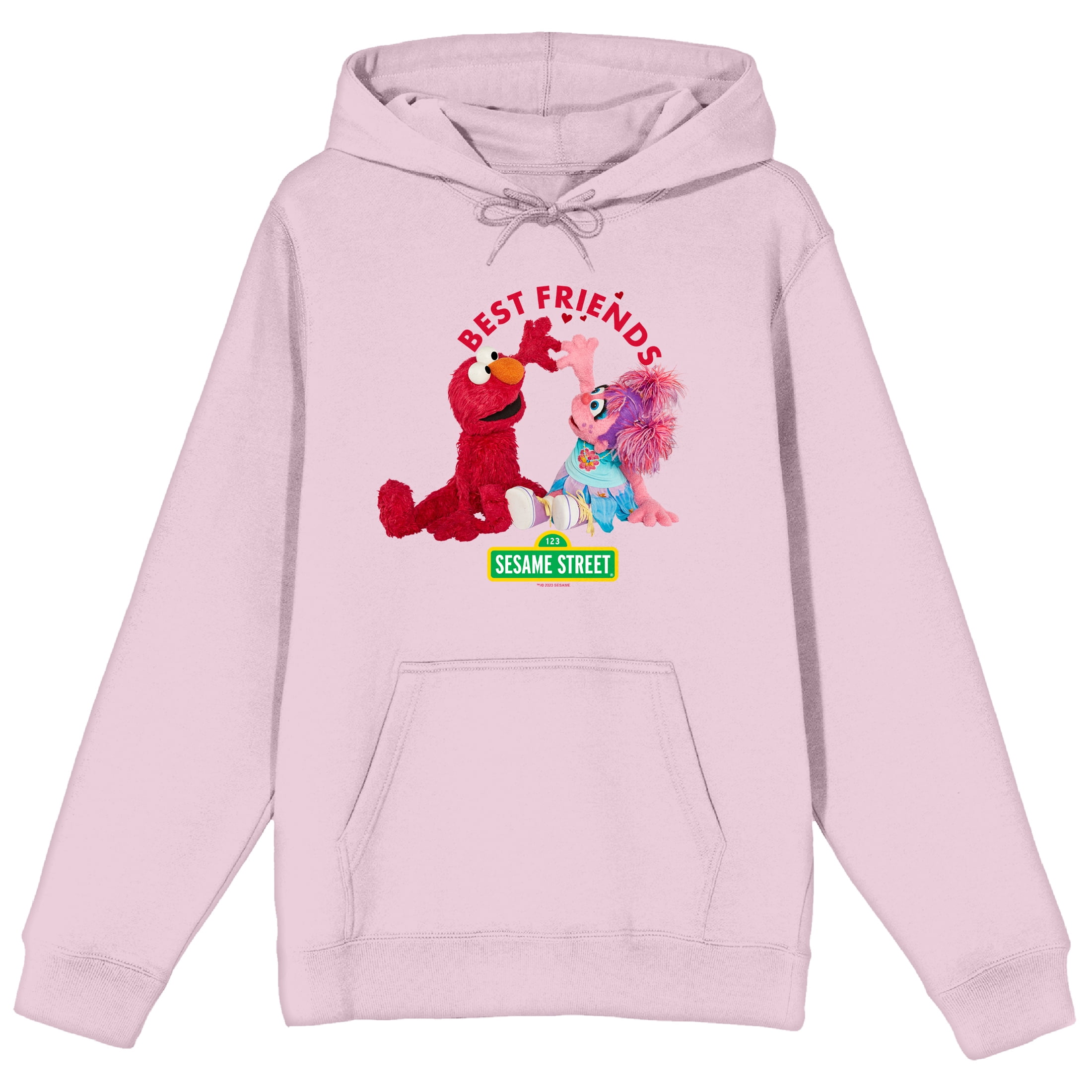 Sesame Street Best Friends Elmo and Abby Cadabby Adult Pink Hoodie ...