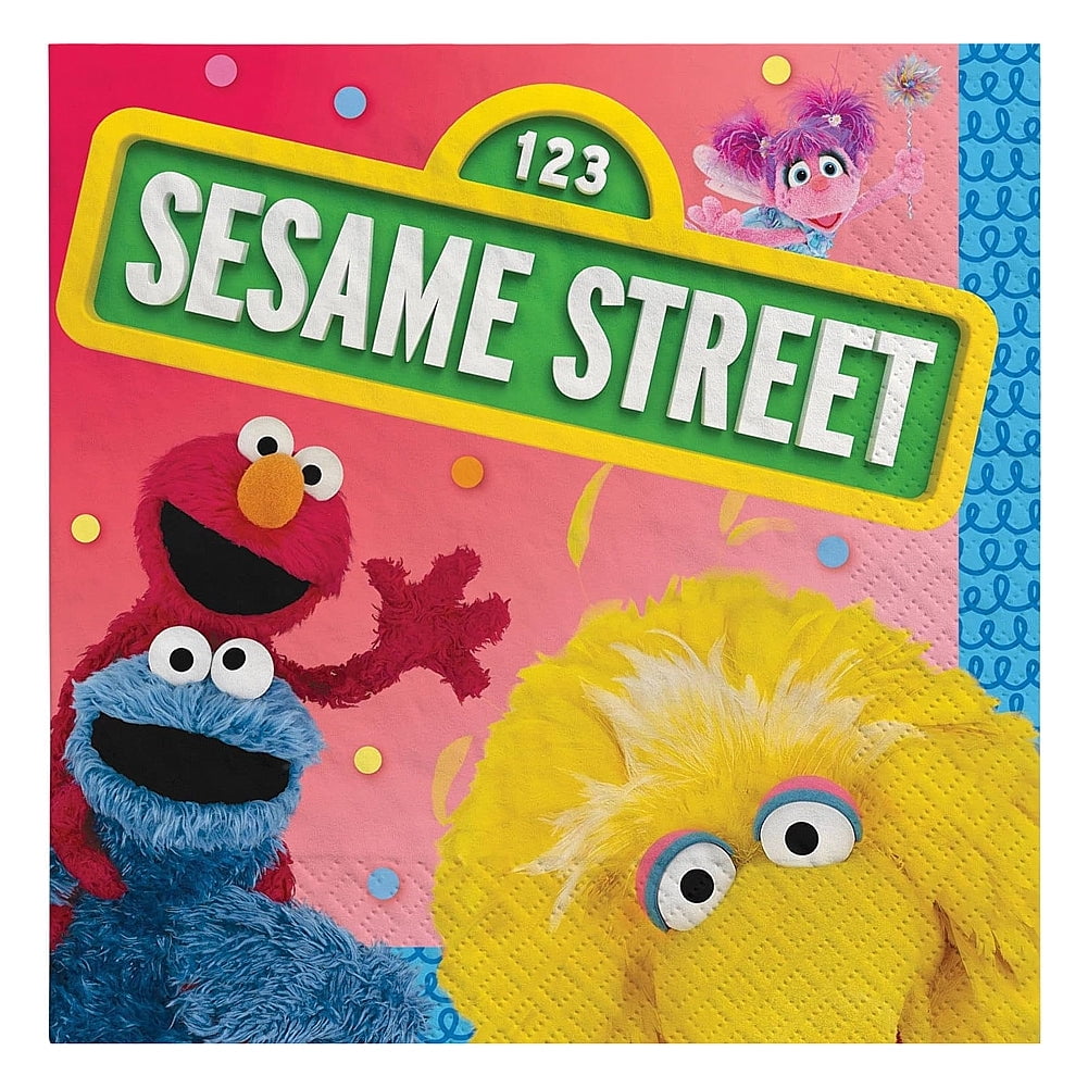 Sesame Street Beverage Napkins (5" x 5") - 16/Pack - 2 Packs - Walmart.com
