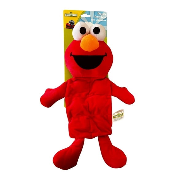 Sesame Street Elmo Dog Toy – Soft Plush Pet Toy with 6 Squeakers ...
