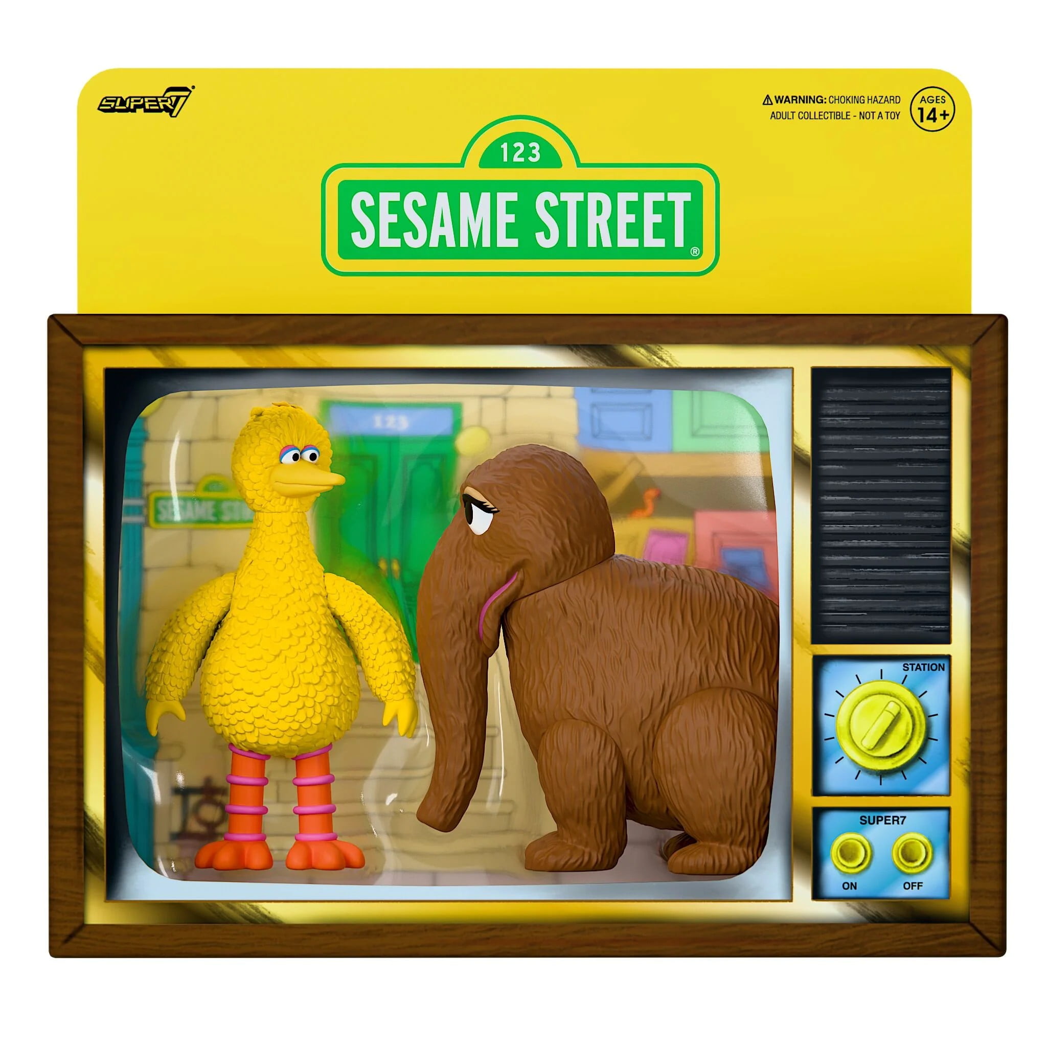 Sesame Street Big Bird and Mr. Snuffleupagus Super7 Reaction Action Figures - Walmart.com