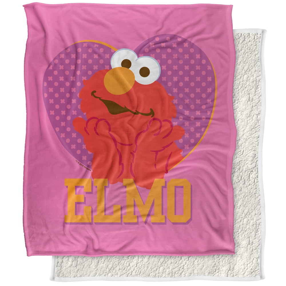 Sesame Street Kids Character Plush Fleece Blanket, 50"x60", Elmo Heart ...
