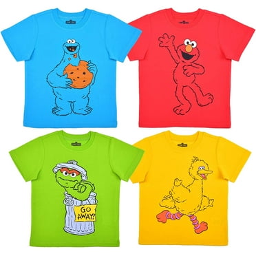 Sesame Street Elmo & Friends Toddler Boys 4-Pack T-Shirts: Kid's Outfit ...