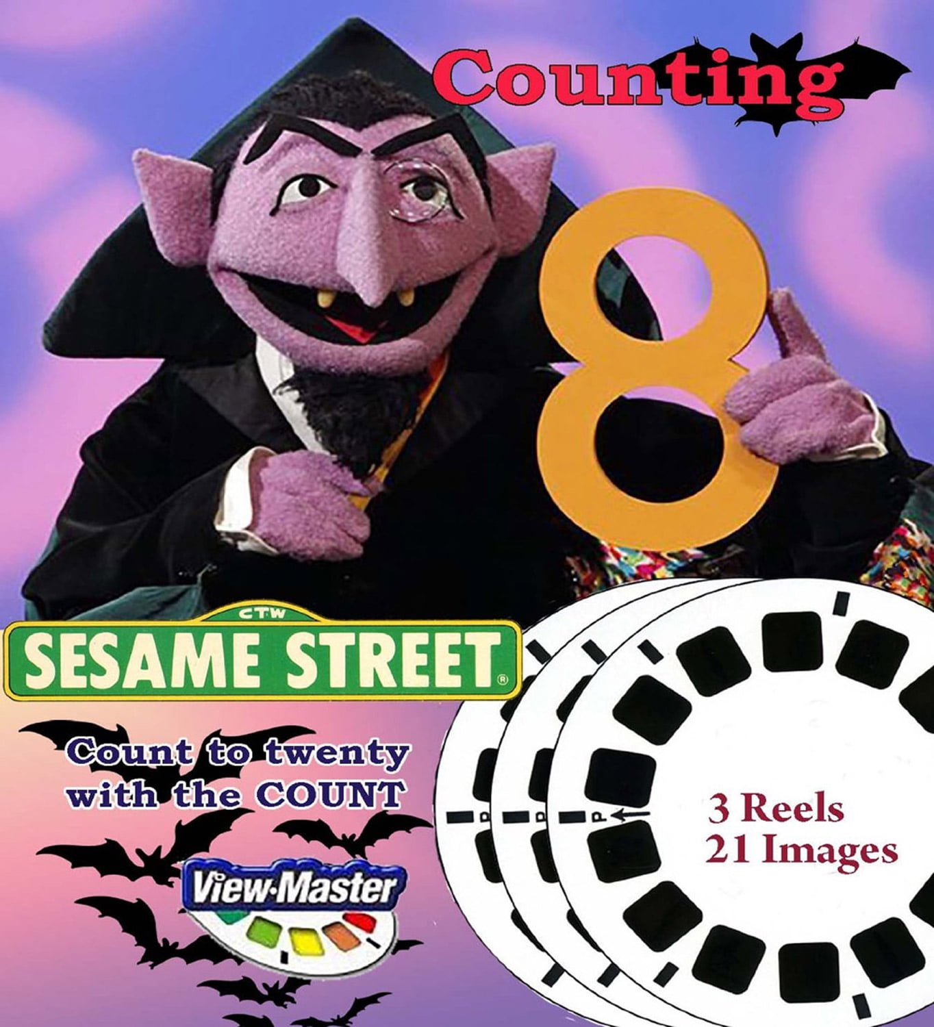 Sesame Street - COUNTING - Classic ViewMaster - 3 reel with 21 3D ...