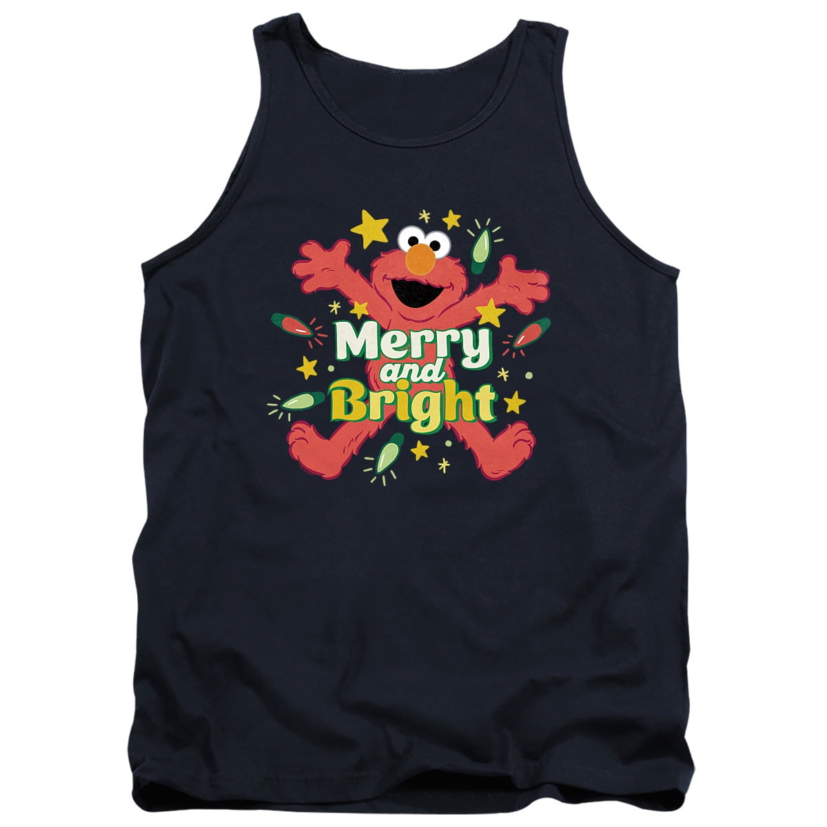 Sesame Street Christmas Merry And Bright Elmo Unisex Adult Tank Top ...