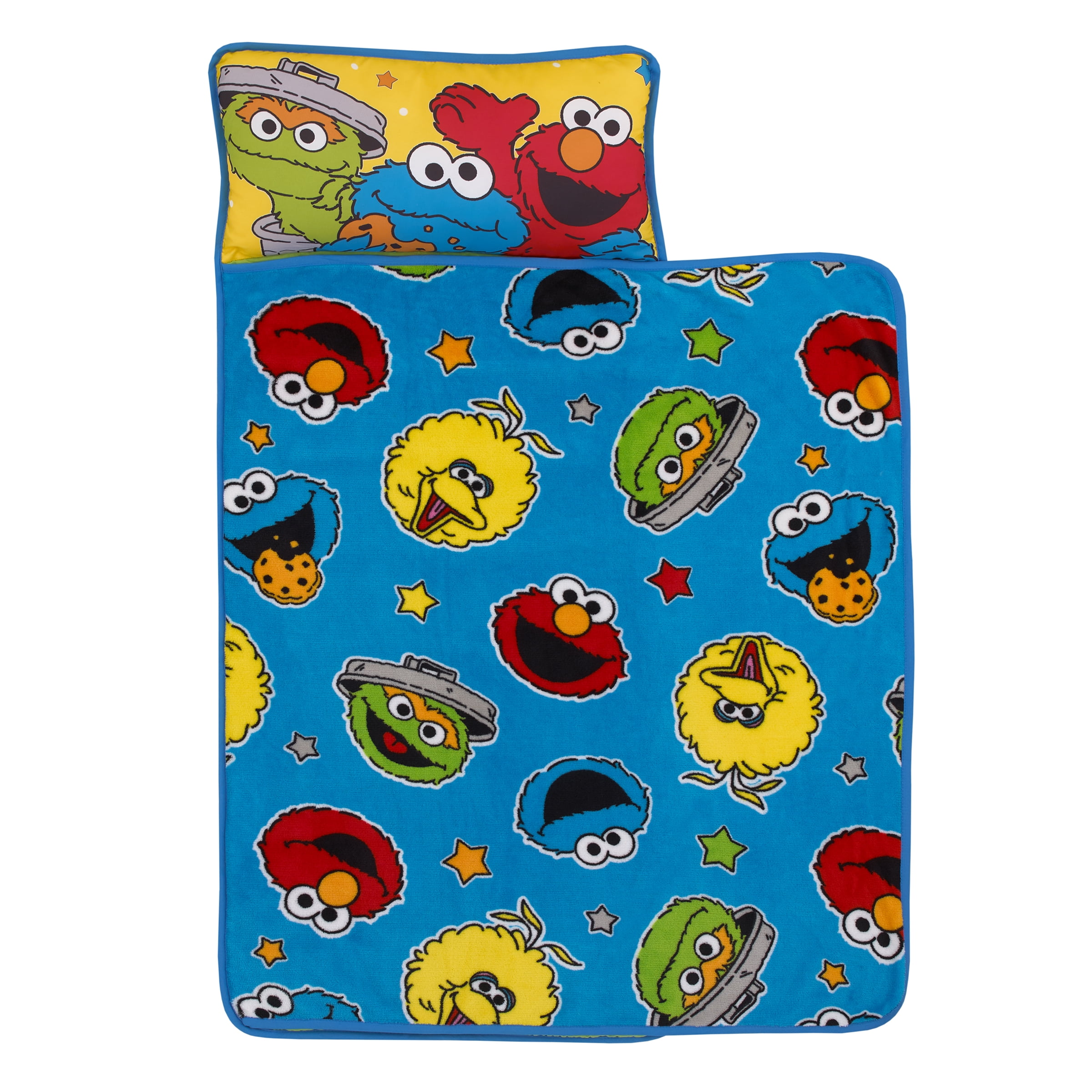Sesame Street Toddler Nap Mat, Blue and Green, Elmo and Friends ...