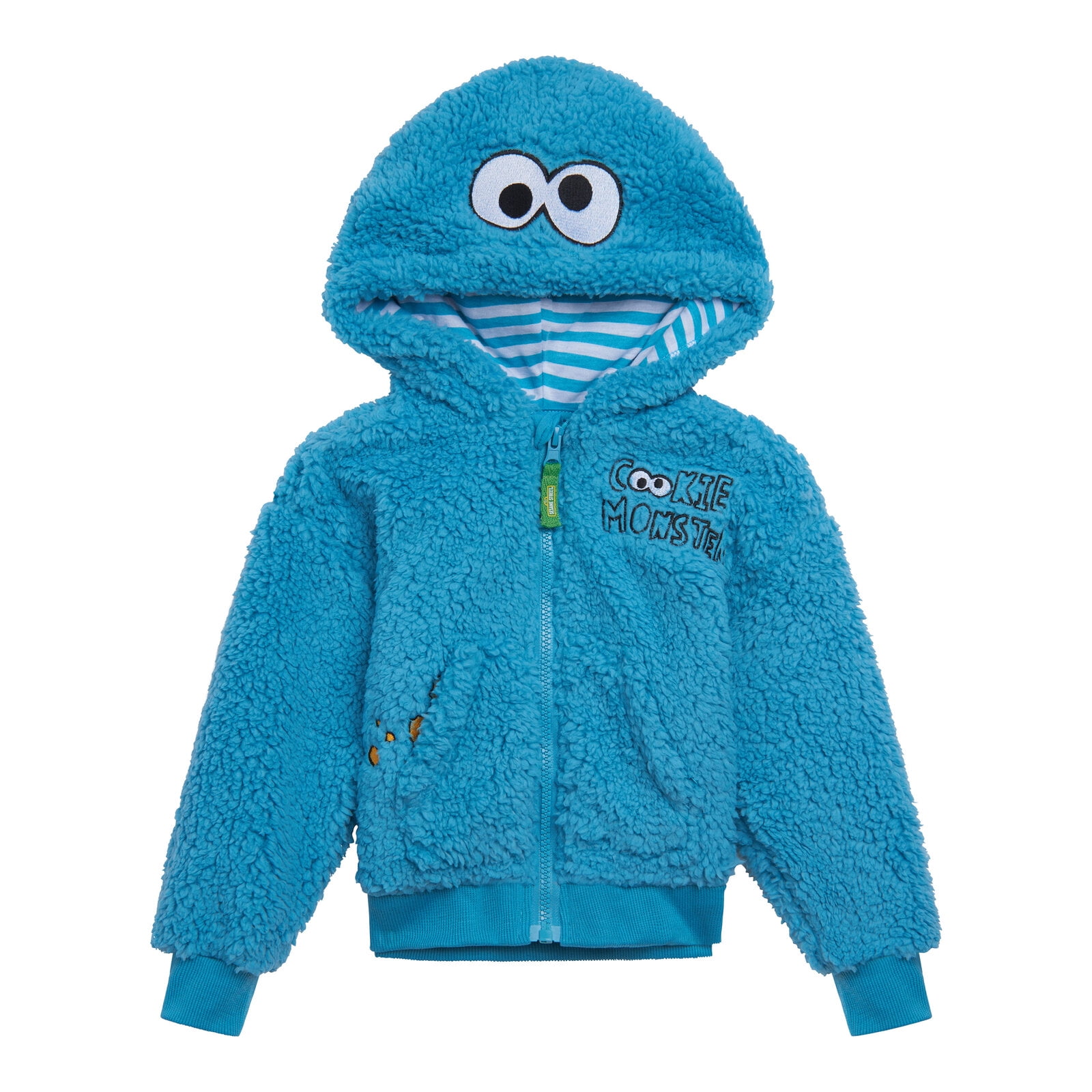 Sesame Street Cookie Monster Cozy Sherpa Zip Up Cosplay Hoodie Infant ...