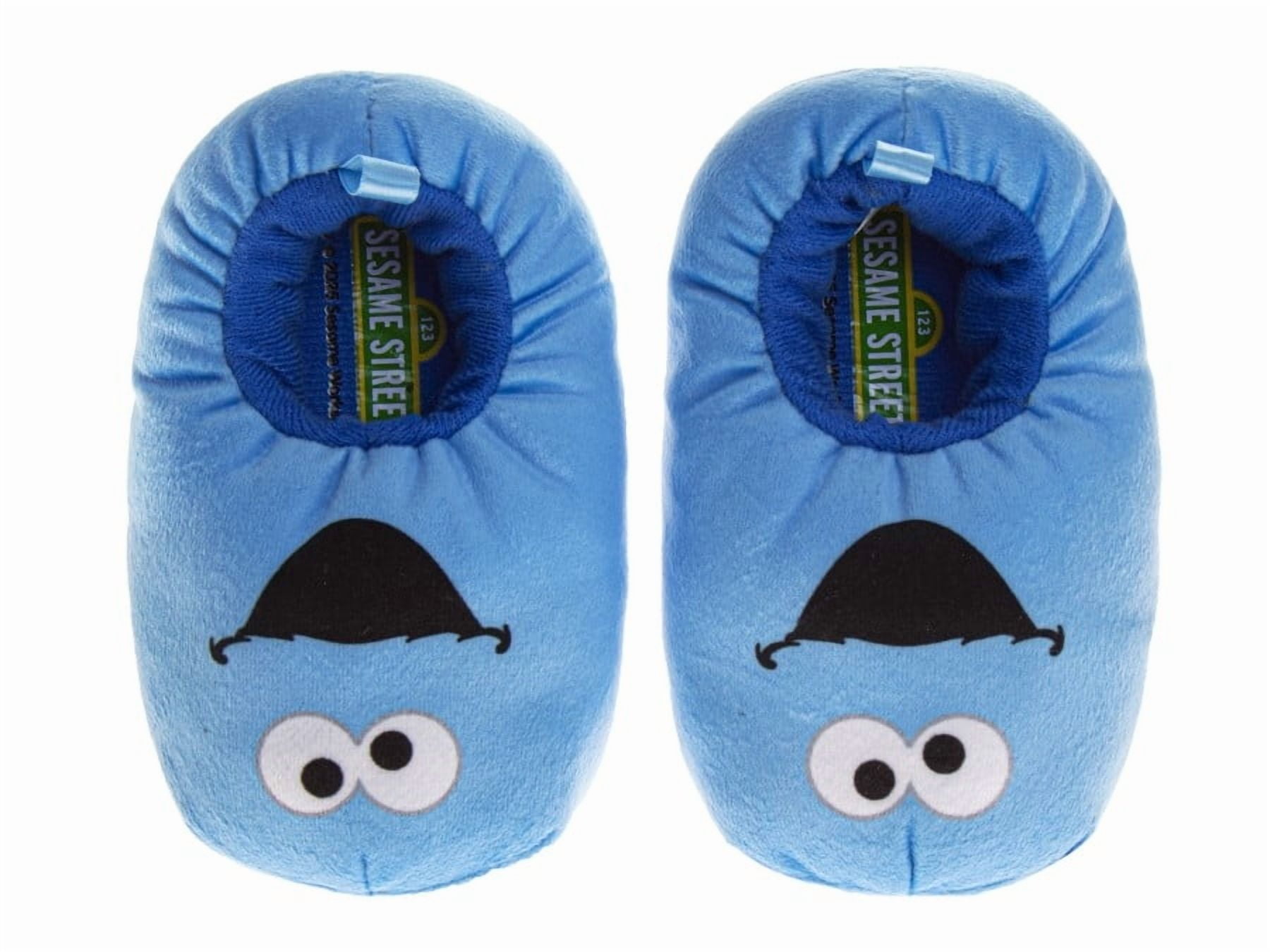 Sesame Street Cookie Monster Design Boys Slippers (Toddler Big Kids ...