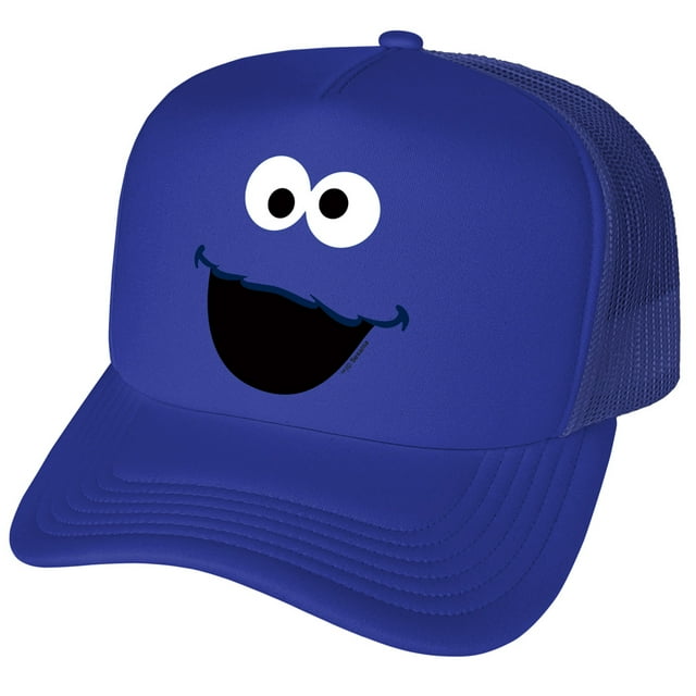 Sesame Street Cookie Monster Face Foam Snapback Trucker Hat - Unisex ...