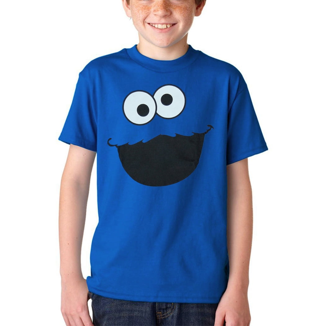Sesame Street Cookie Monster Face Youth Kids T-Shirt - Walmart.com
