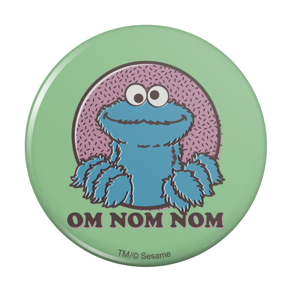 Sesame Street Cookie Monster Om Nom Nom Pinback Button Pin - Walmart.com