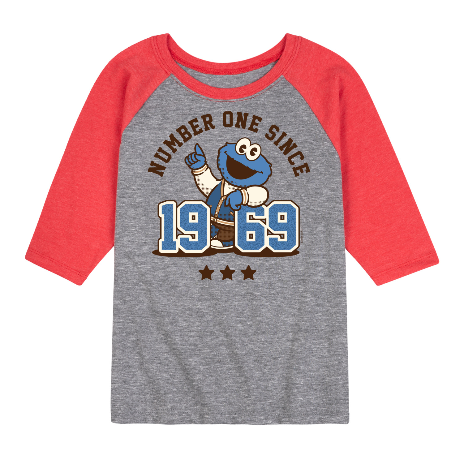 Sesame Street - Cookie Monster One Since 1969 - Kids Raglan - Walmart.com