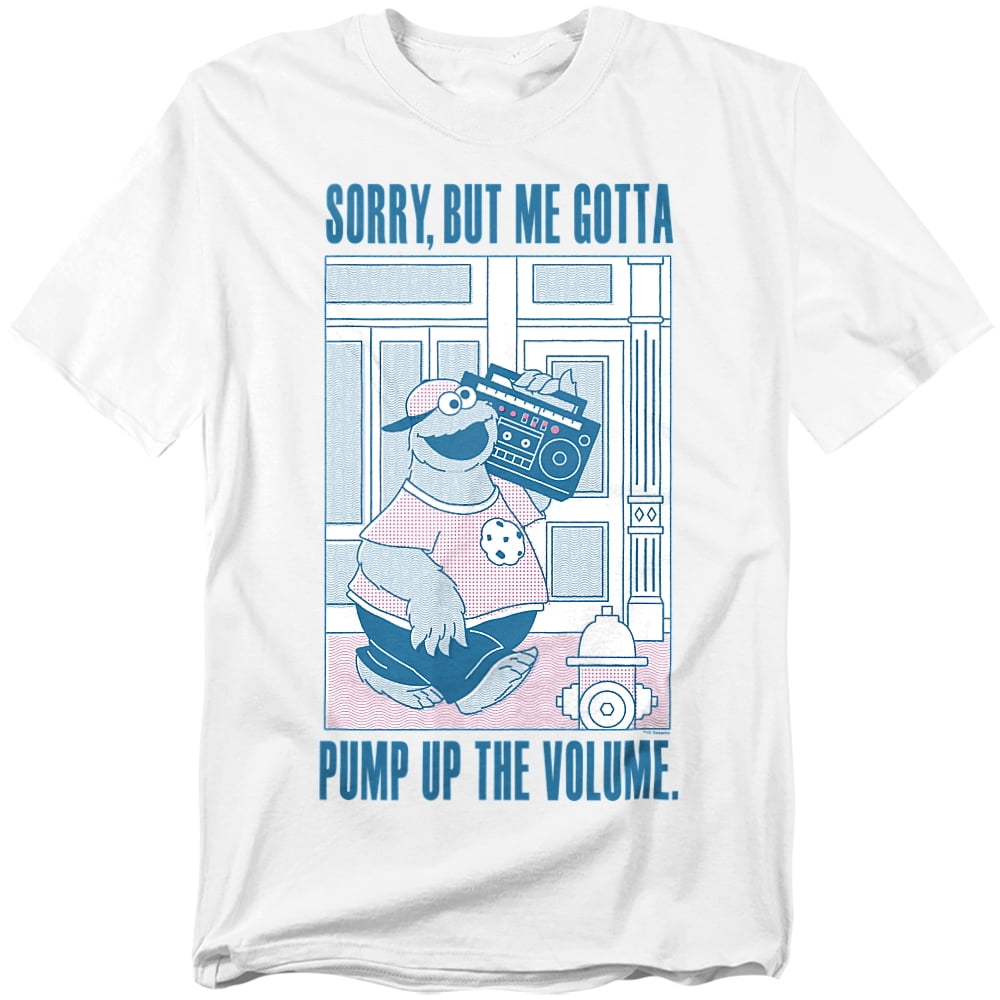Sesame Street Cookie Monster Pump Up The Volume Unisex Adult T Shirt ...