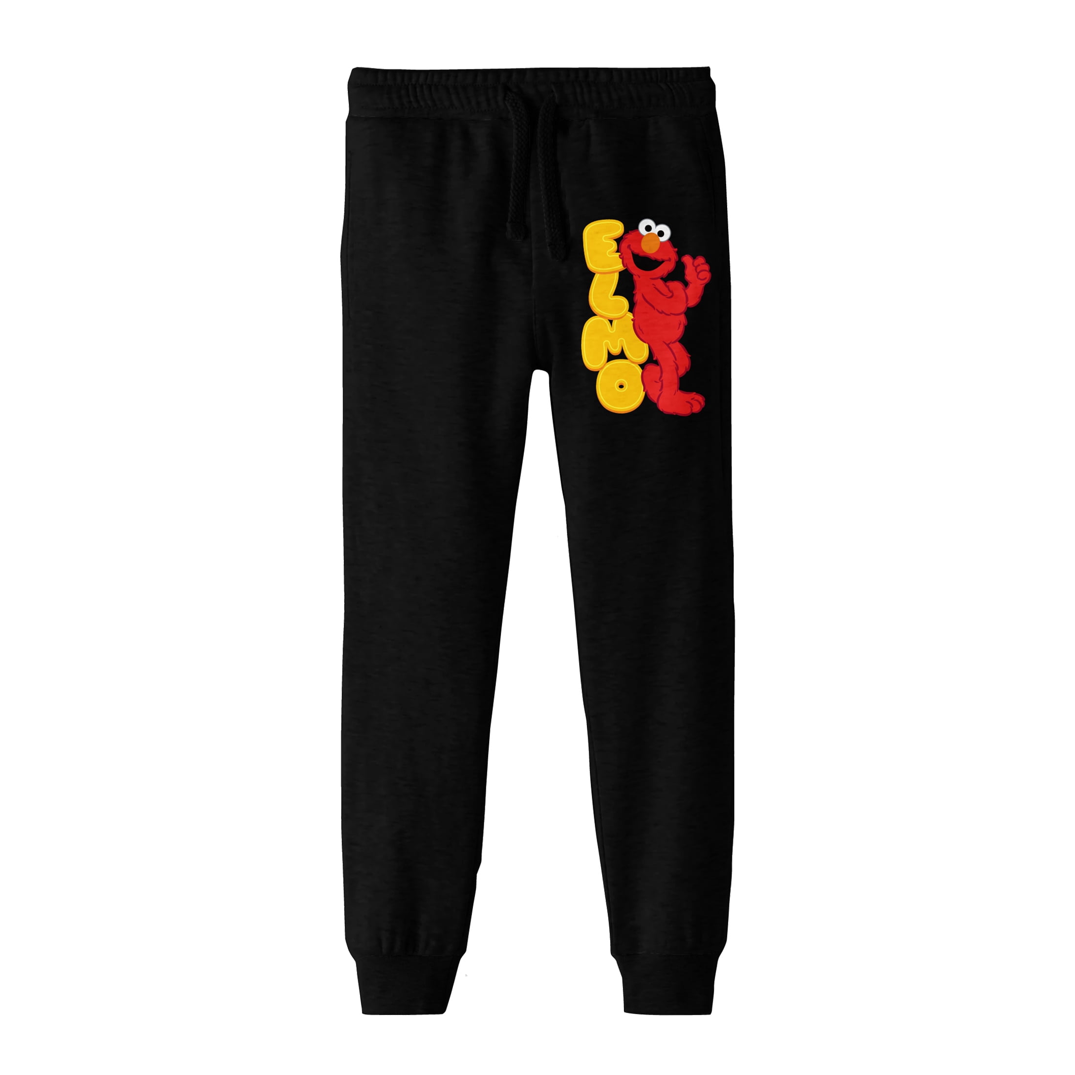 Sesame Street Core Elmo Graphic Boy's Black Jogger Pants - Walmart.com