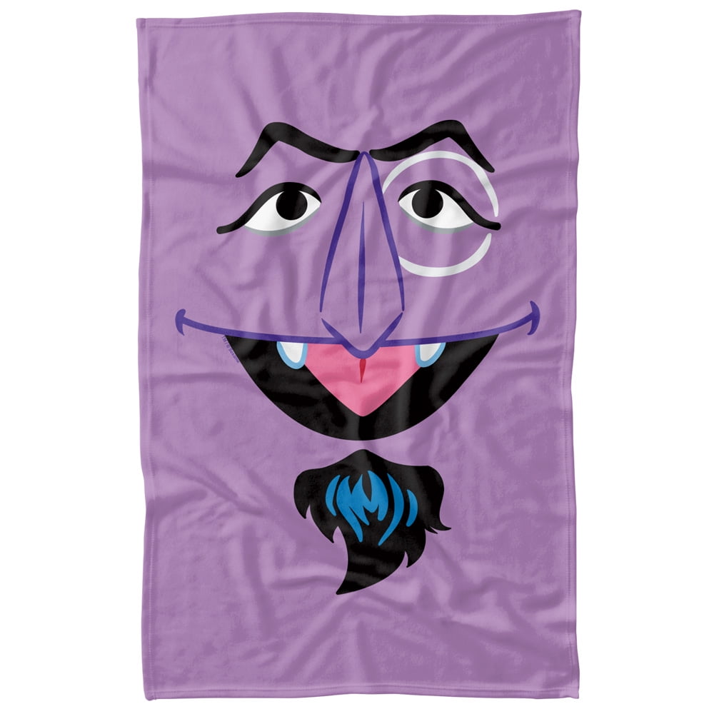 Sesame Street Count Face Officially Licensed Fleece Blanket 36' x 58 ...