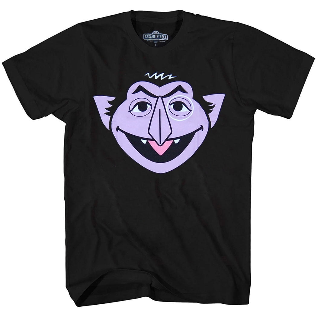 Sesame Street Count Von Count Face Adult T-Shirt - Walmart.com