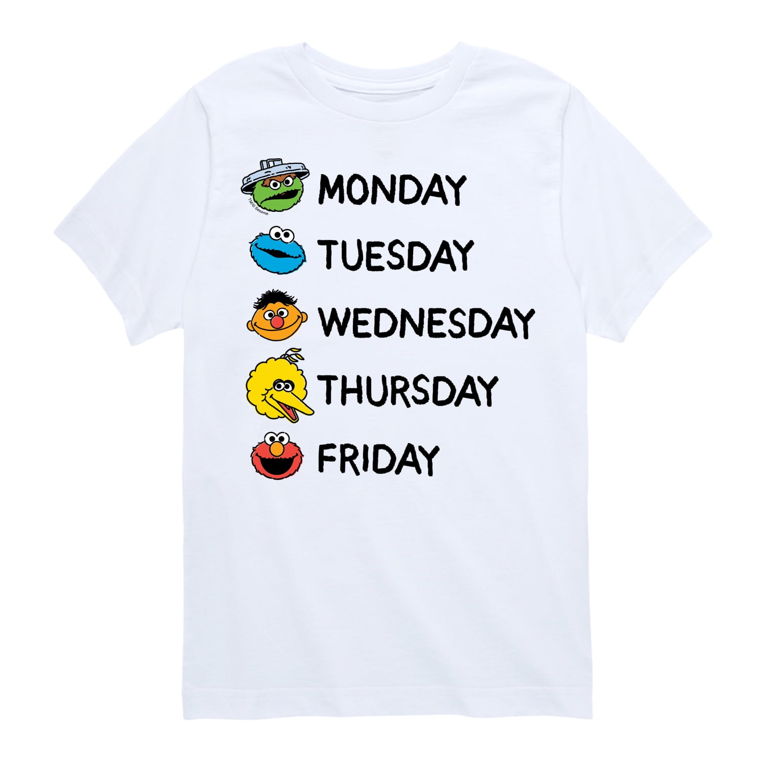 Sesame Street - Days Of The Week - Toddler and Youth Short Sleeve ...