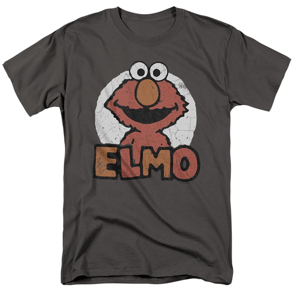 Sesame Street Distressed Elmo Unisex Adult T Shirt (Medium) Charcoal - Walmart.com