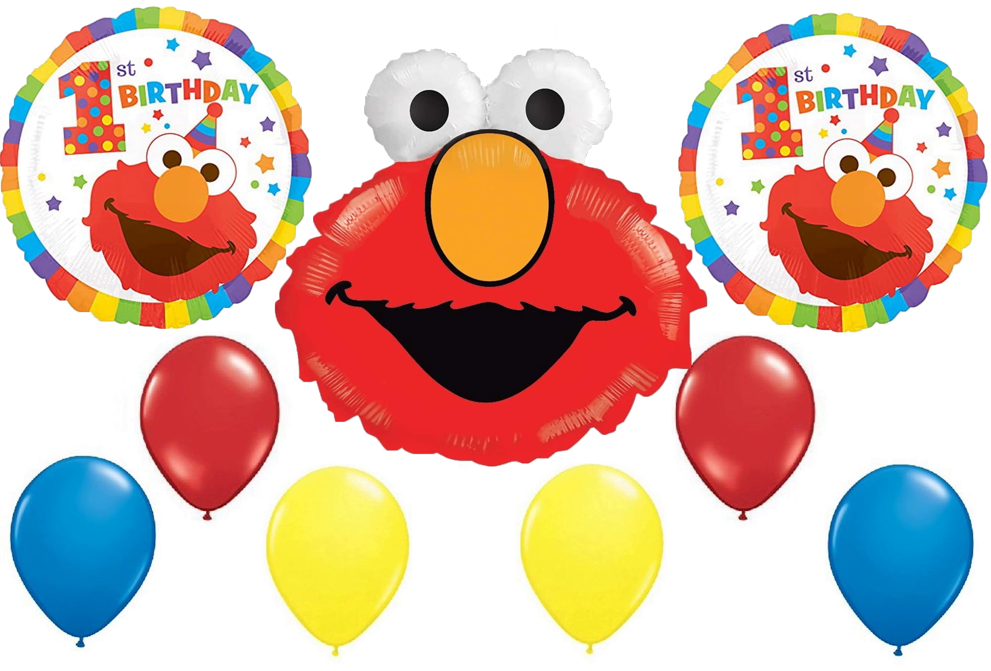Sesame Street ELMO 9 Piece 1st Birthday Decoration Supplies Mylar and ...
