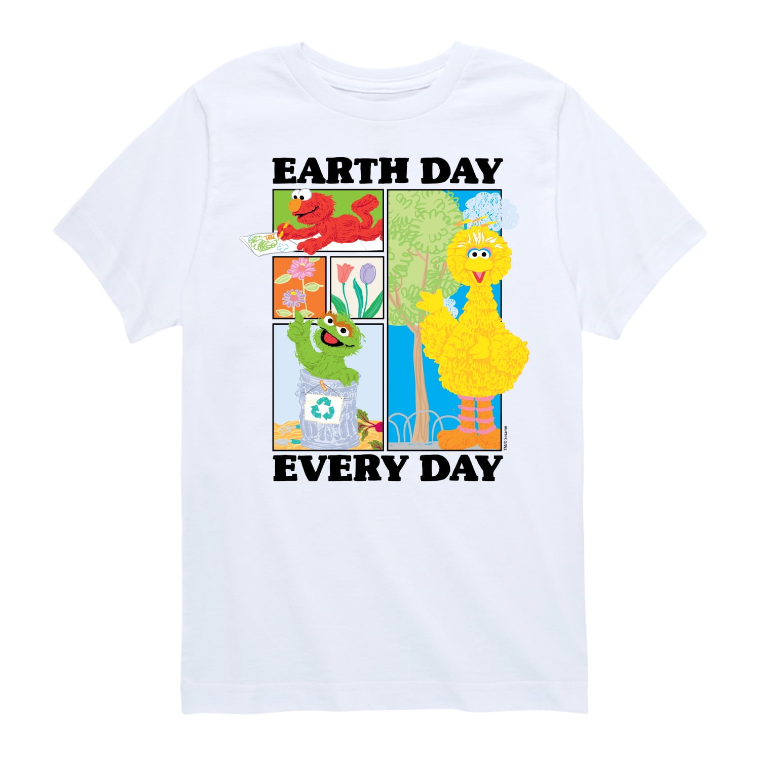 Sesame Street - Earth Day Every Day - Toddler and Youth Short Sleeve ...