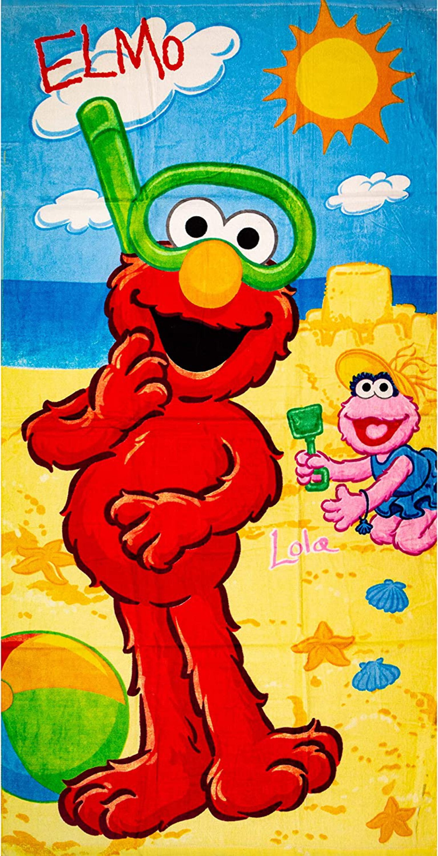 Ultra-Soft Elmo Kids Beach Towel, 100% Cotton from Sesame Street ...
