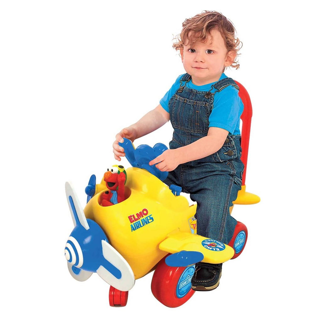 Sesame Street Elmo Activity Plane Ride-On Toy with Music, Wheels ...