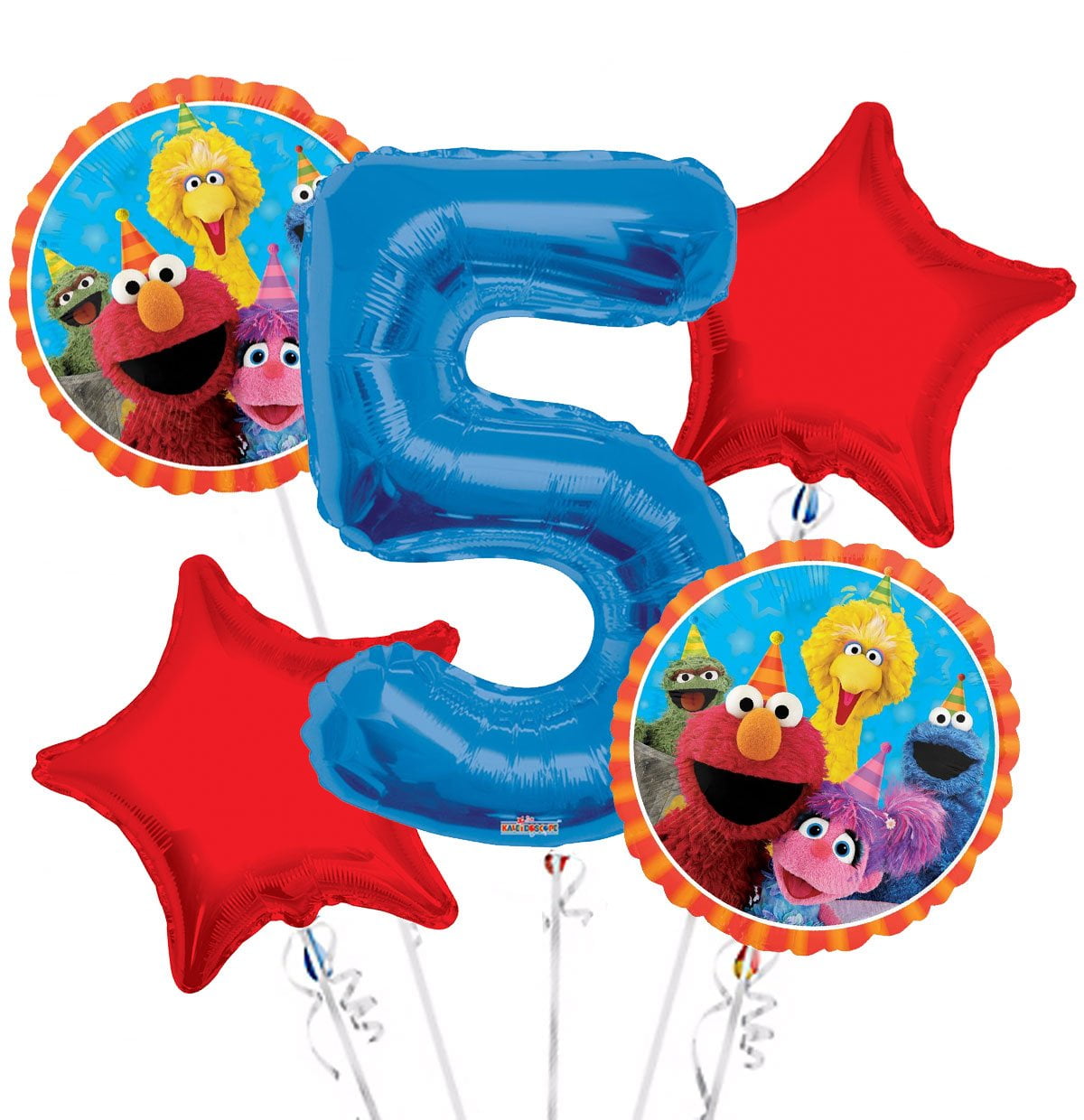 Sesame Street Elmo Balloon Bouquet 5th Birthday 5 pcs - Party Supplies ...
