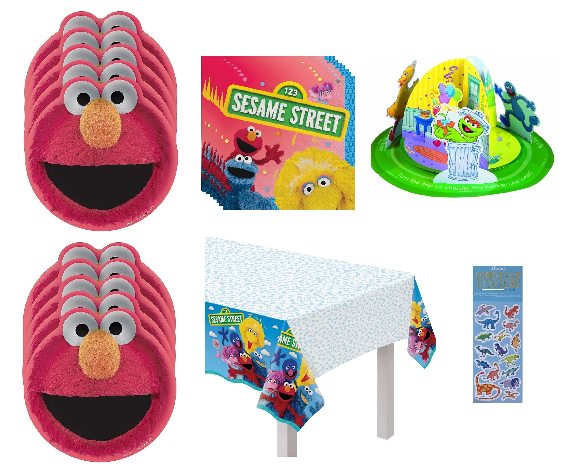 Sesame Street Elmo Birthday Party Supplies Bundle includes 16 Dessert ...
