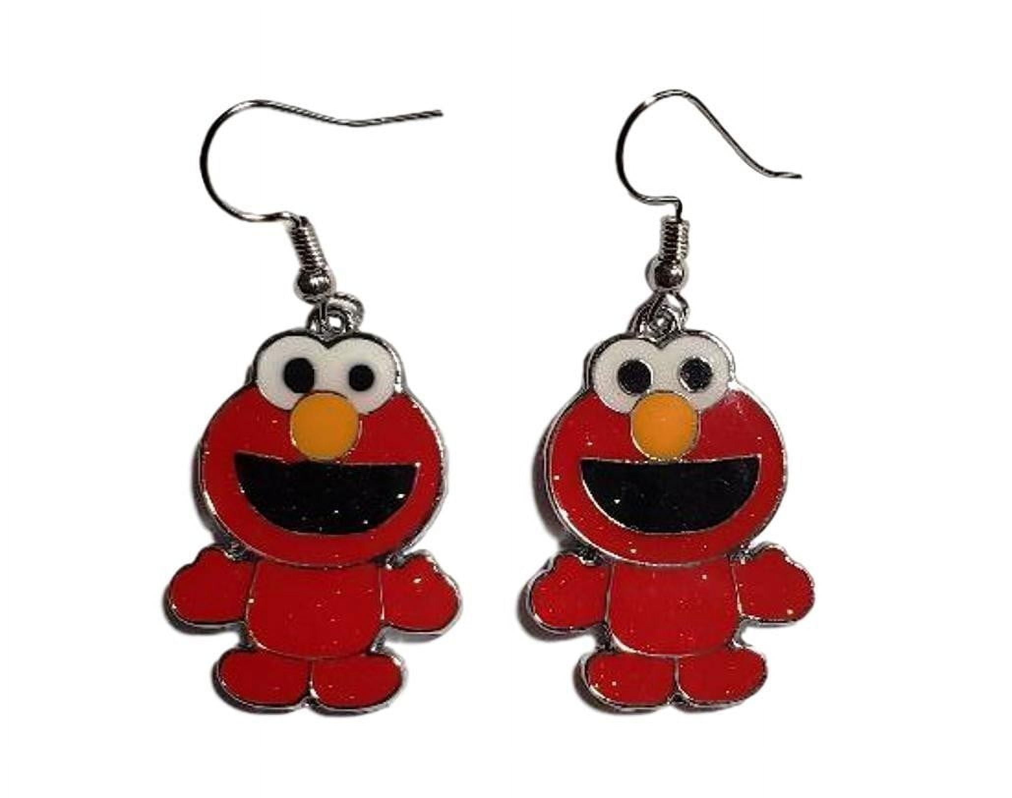 Sesame Street Elmo Character French Wire Enamel Metal Earrings ...