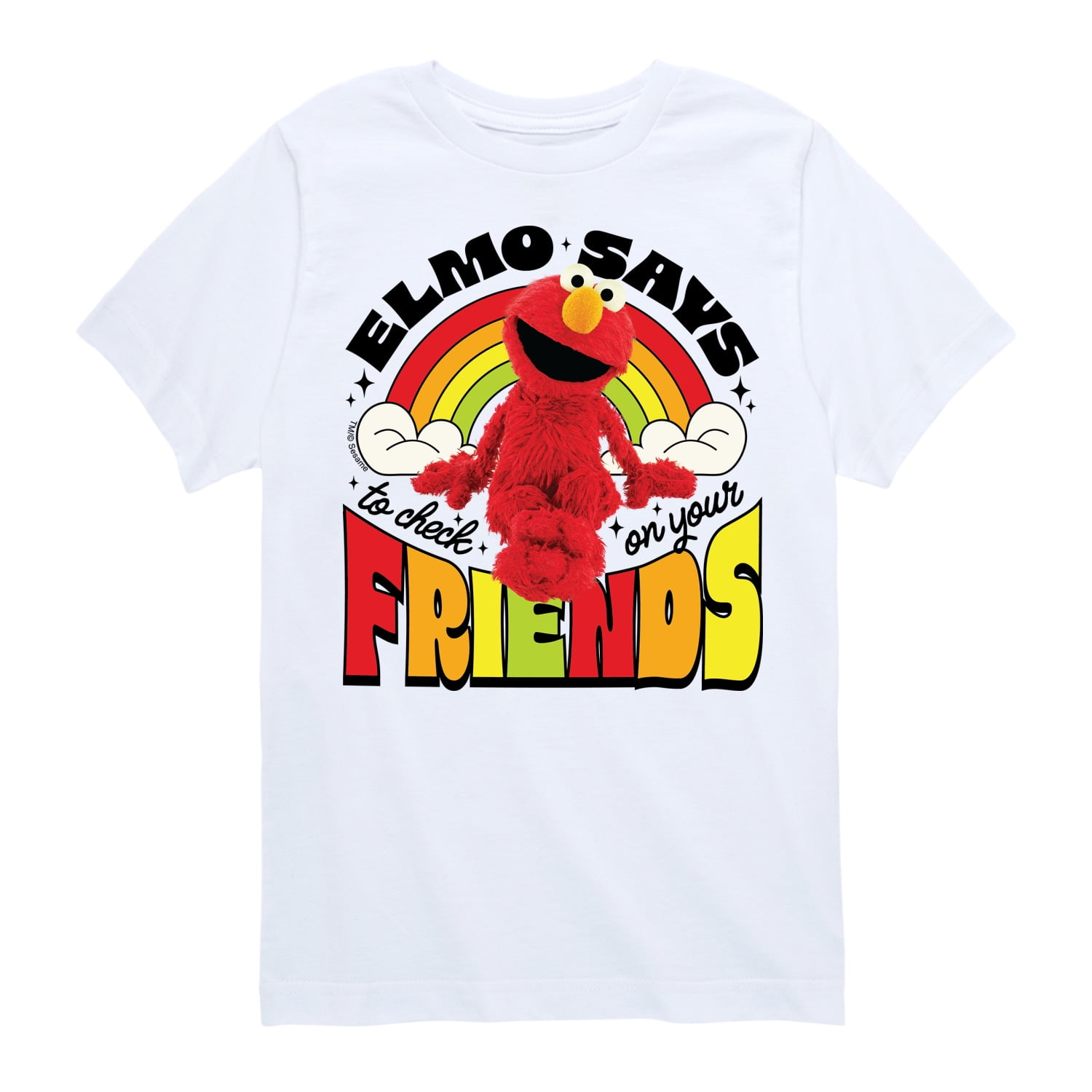 Sesame Street - Elmo Check On Friends - Toddler and Youth Short Sleeve ...