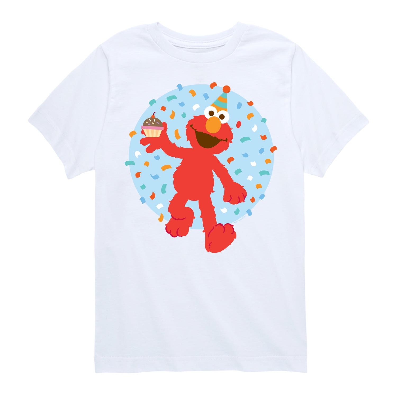 Sesame Street - Elmo Confetti Cupcake - Toddler and Youth Short Sleeve ...