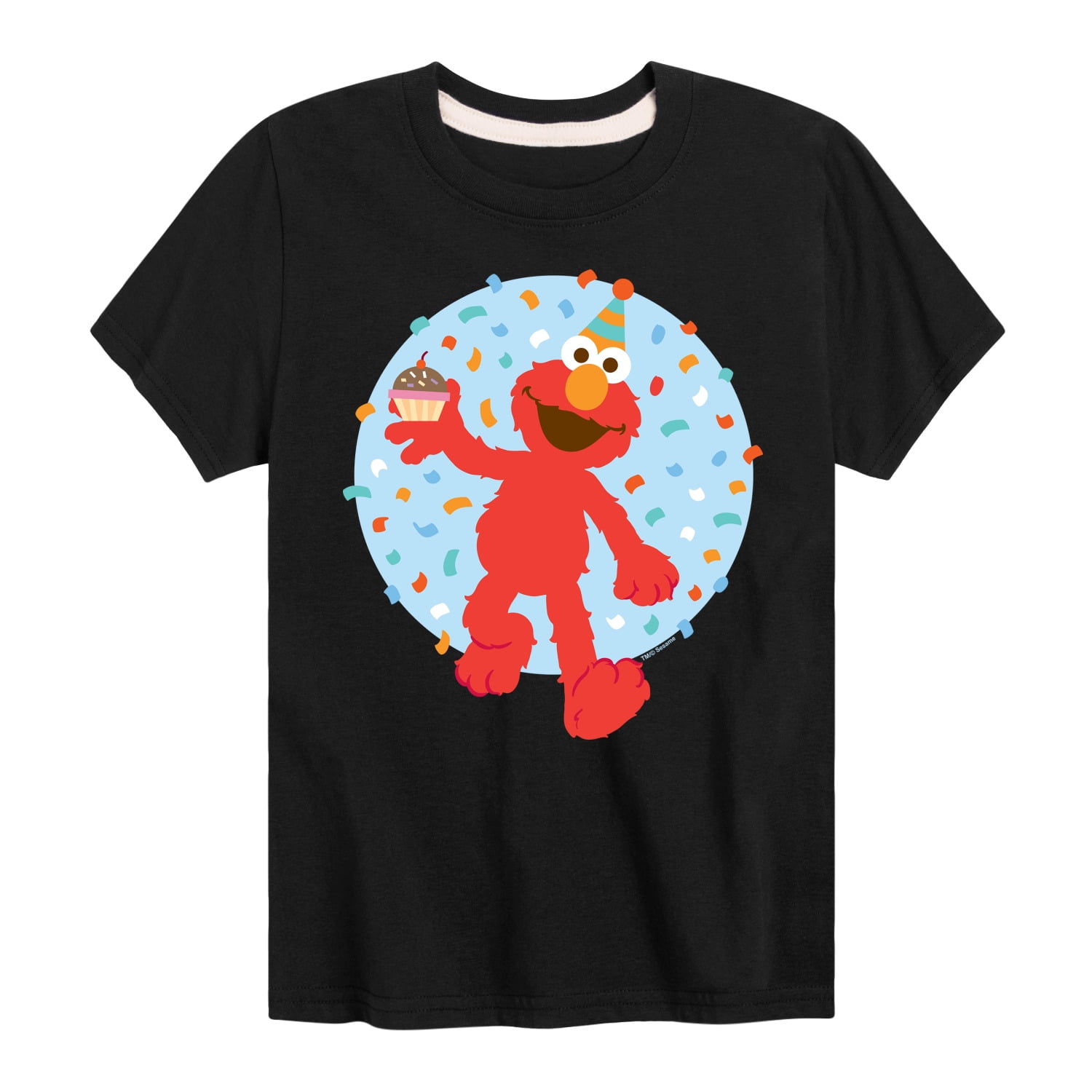 Sesame Street - Elmo Confetti Cupcake - Toddler and Youth Short Sleeve ...