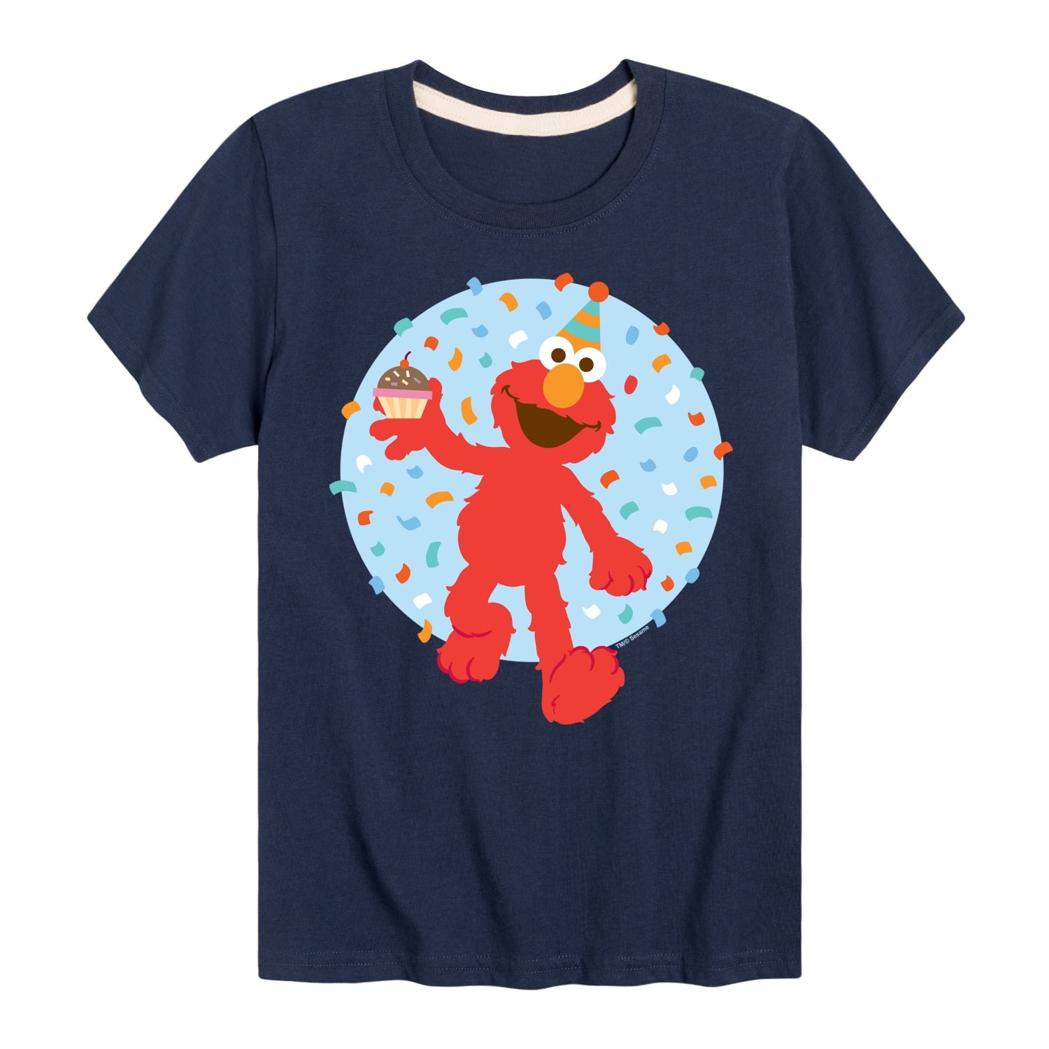Sesame Street - Elmo Confetti Cupcake - Toddler and Youth Short Sleeve ...