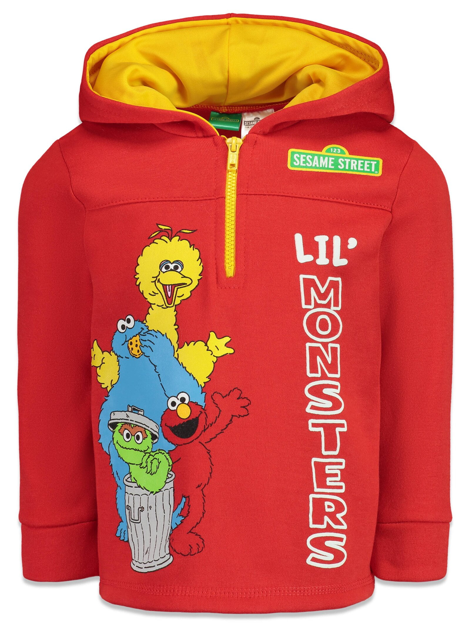 Sesame Street Elmo Cookie Monster Big Bird Toddler Boys Fleece Half Zip ...