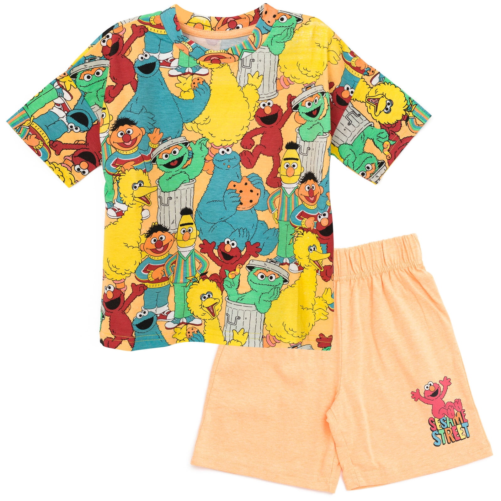 Sesame Street Toddler Boys T-Shirt and Shorts Set with Elmo Cookie ...