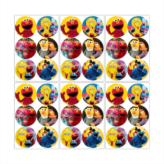 Sesame Street Elmo Cookie Monster Stickers Party Favors Labels Birthday ...