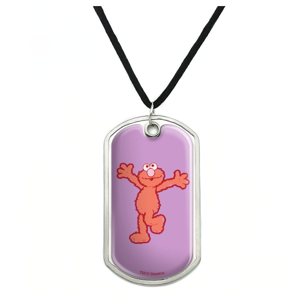 Sesame Street Elmo Distressed Military Dog Tag Pendant Necklace with ...