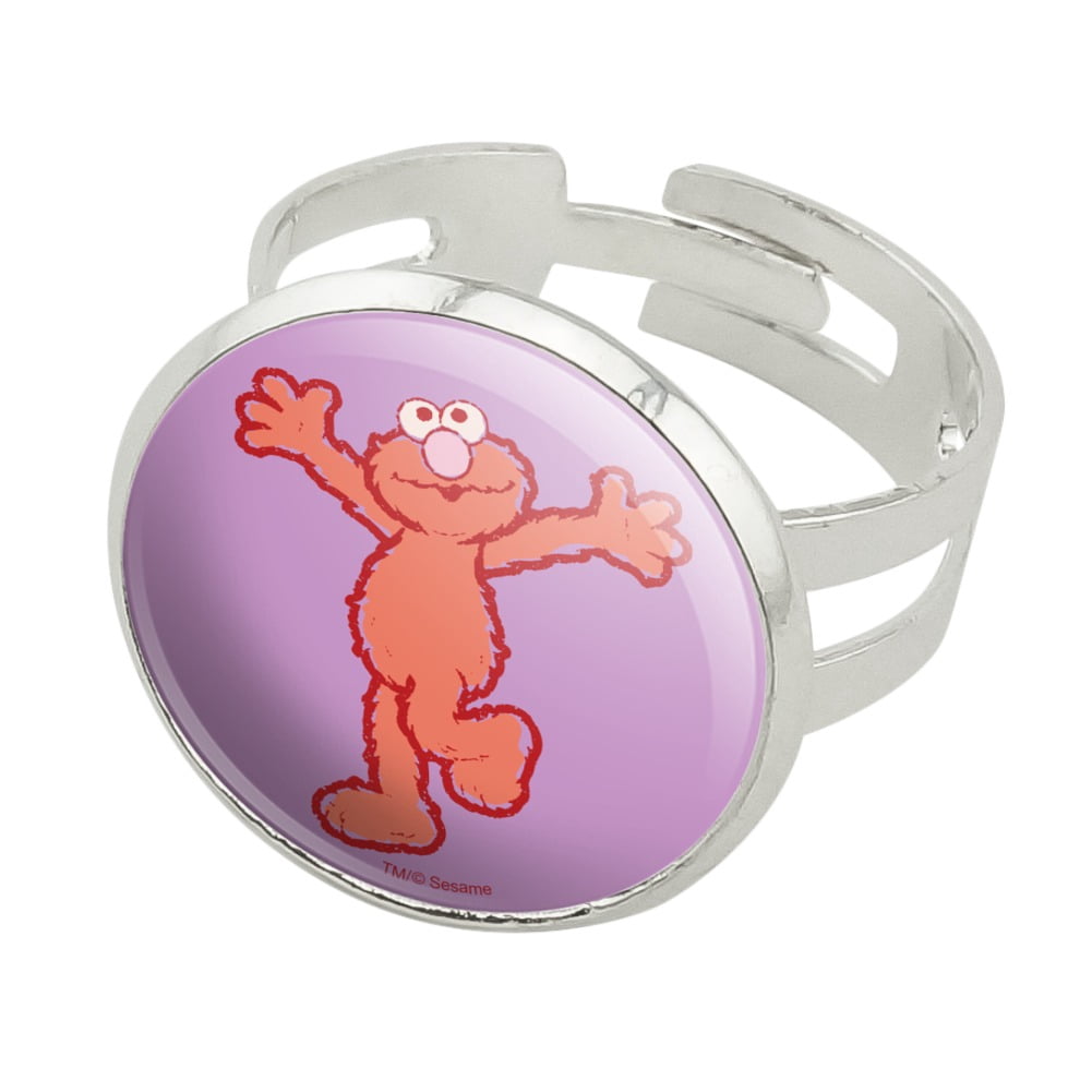 Sesame Street Elmo Distressed Silver Plated Adjustable Novelty Ring ...