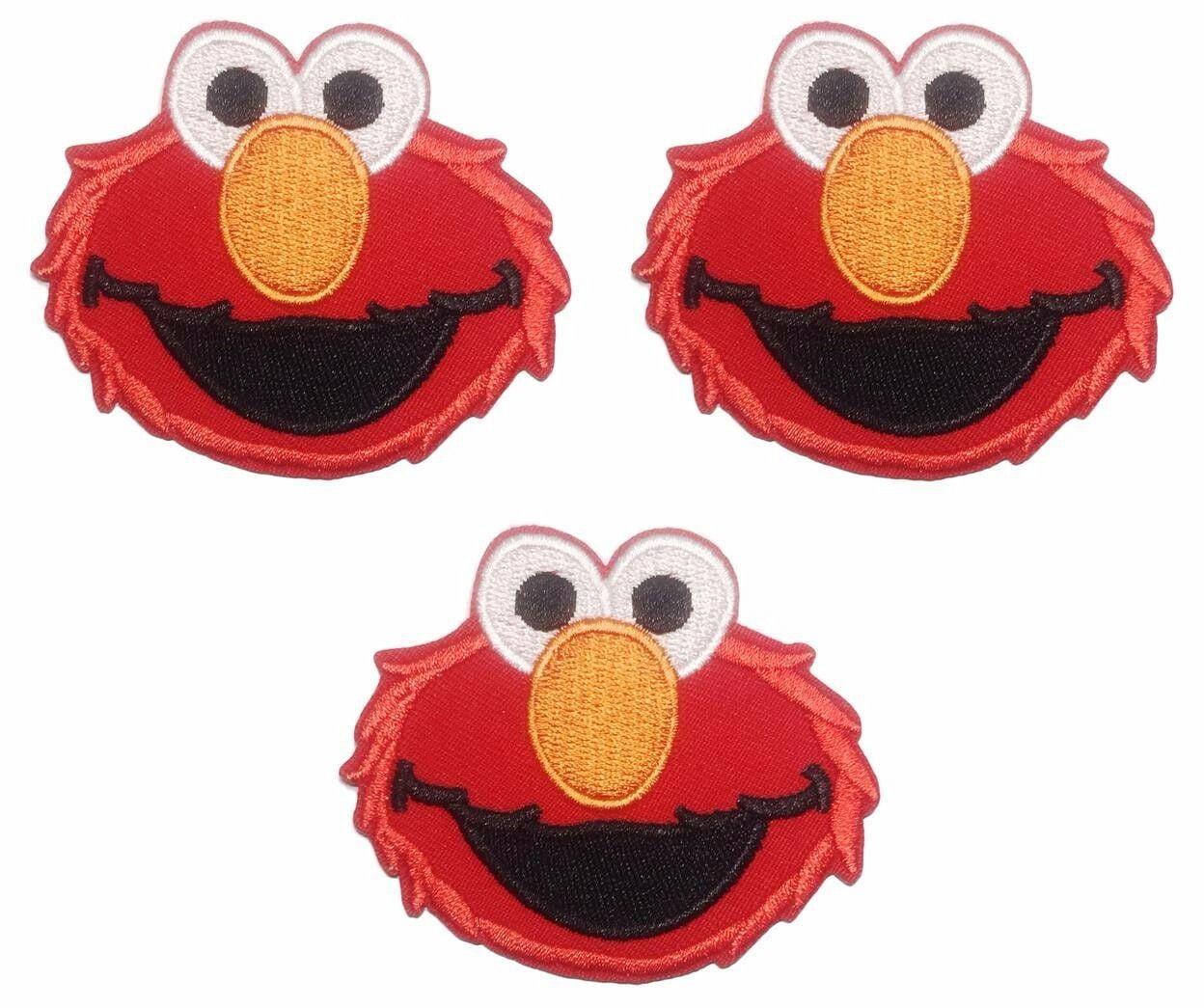 Main Street Sesame Street Elmo Face Embroidered Iron On Patch Set, 2.5 ...