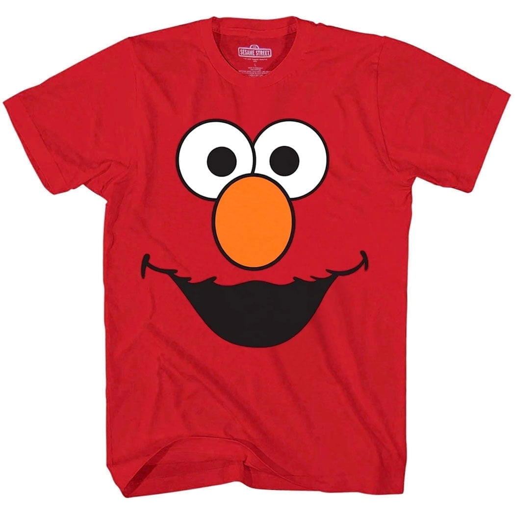 Sesame Street Elmo Face Adult T-Shirt - Character Shirts for Family ...