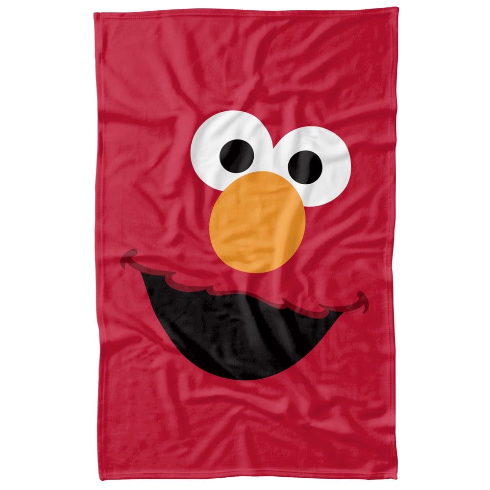 Sesame Street Elmo Face Officially Licensed Fleece Blanket 36' x 58 ...