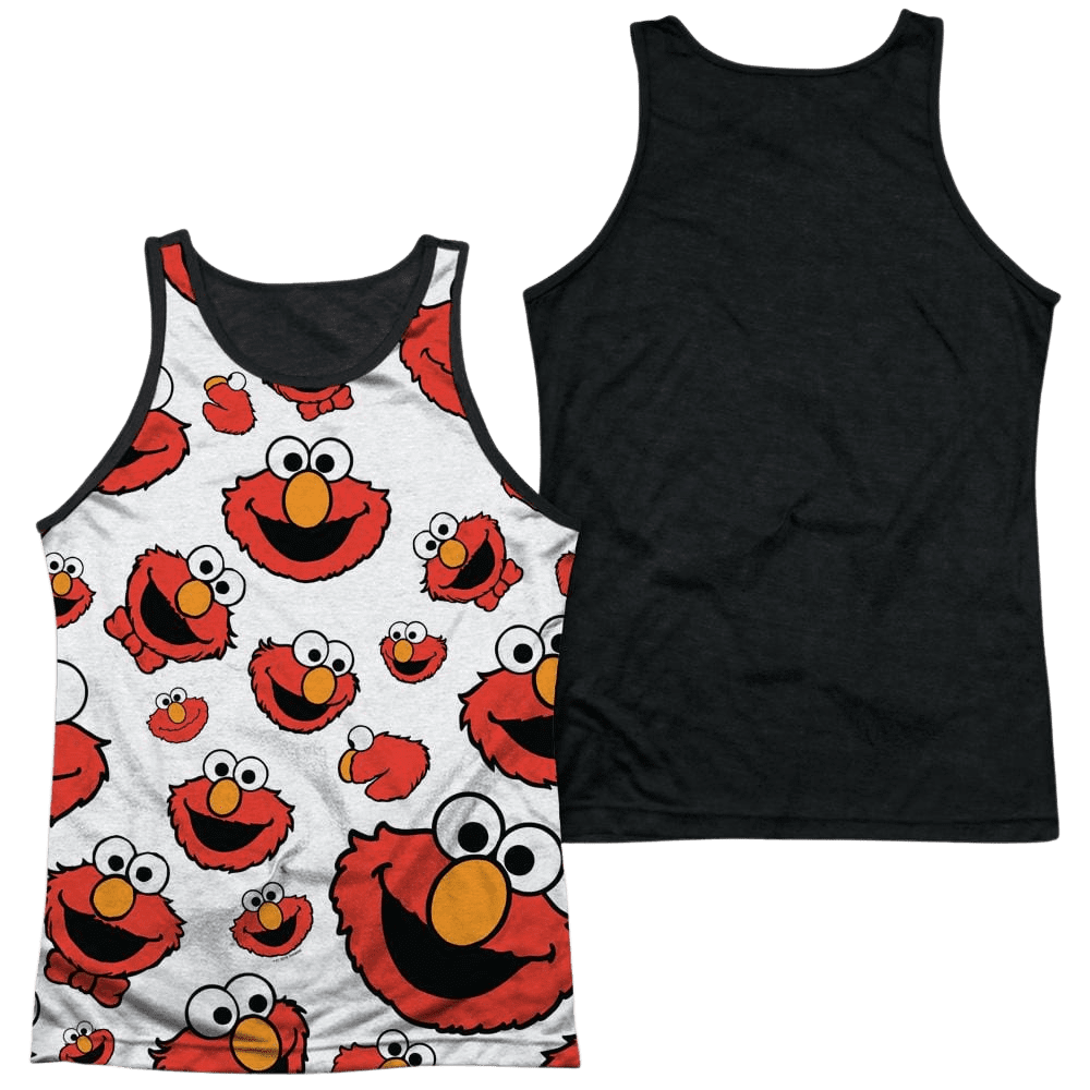 Sesame Street Elmo Face Pattern Men's Black Back Tank - Walmart.com