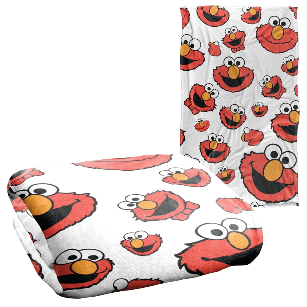 Sesame Street Elmo Face Pattern Officially Licensed Silky Touch Super ...