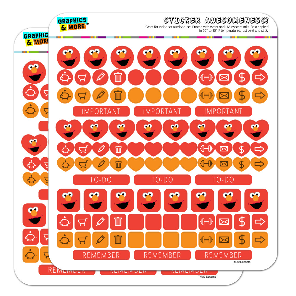 Sesame Street Elmo Face Planner Calendar Scrapbooking Crafting Sticker ...
