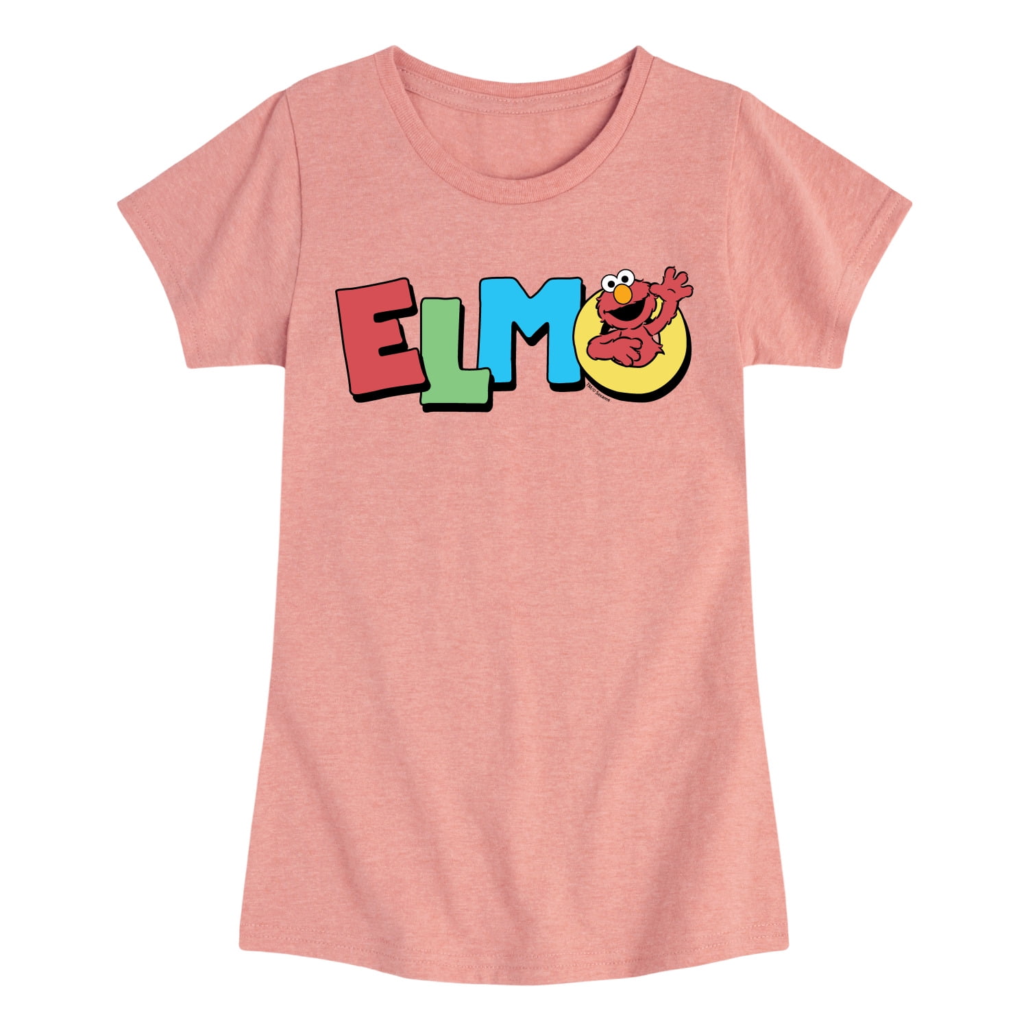 Sesame Street - Elmo - Girls Fitted Short Sleeve Graphic T-Shirt ...