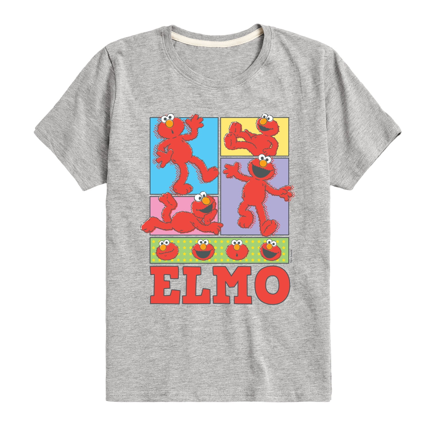 Sesame Street - Elmo Grid - Toddler and Youth Short Sleeve Graphic T ...