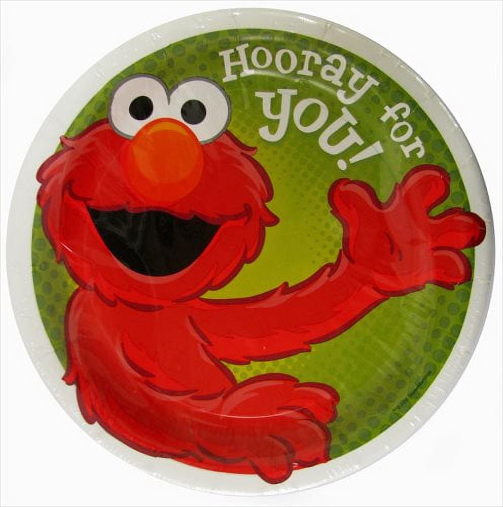 Sesame Street Elmo 'Hooray for Elmo' Large Paper Plates (8ct) - Walmart.com