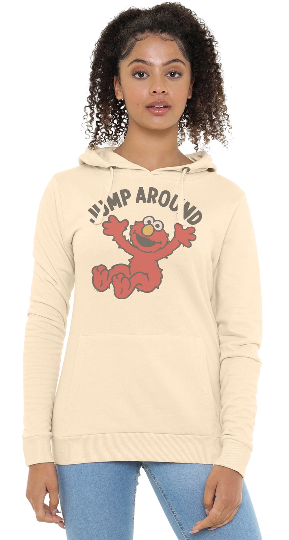 Sesame Street Elmo Jump Around Women's Pullover Hoodie, Stone, Small ...